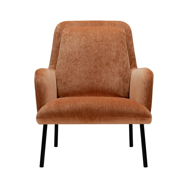 Oranžs samta atpūtas krēsls Oliver – Sits | Bonami